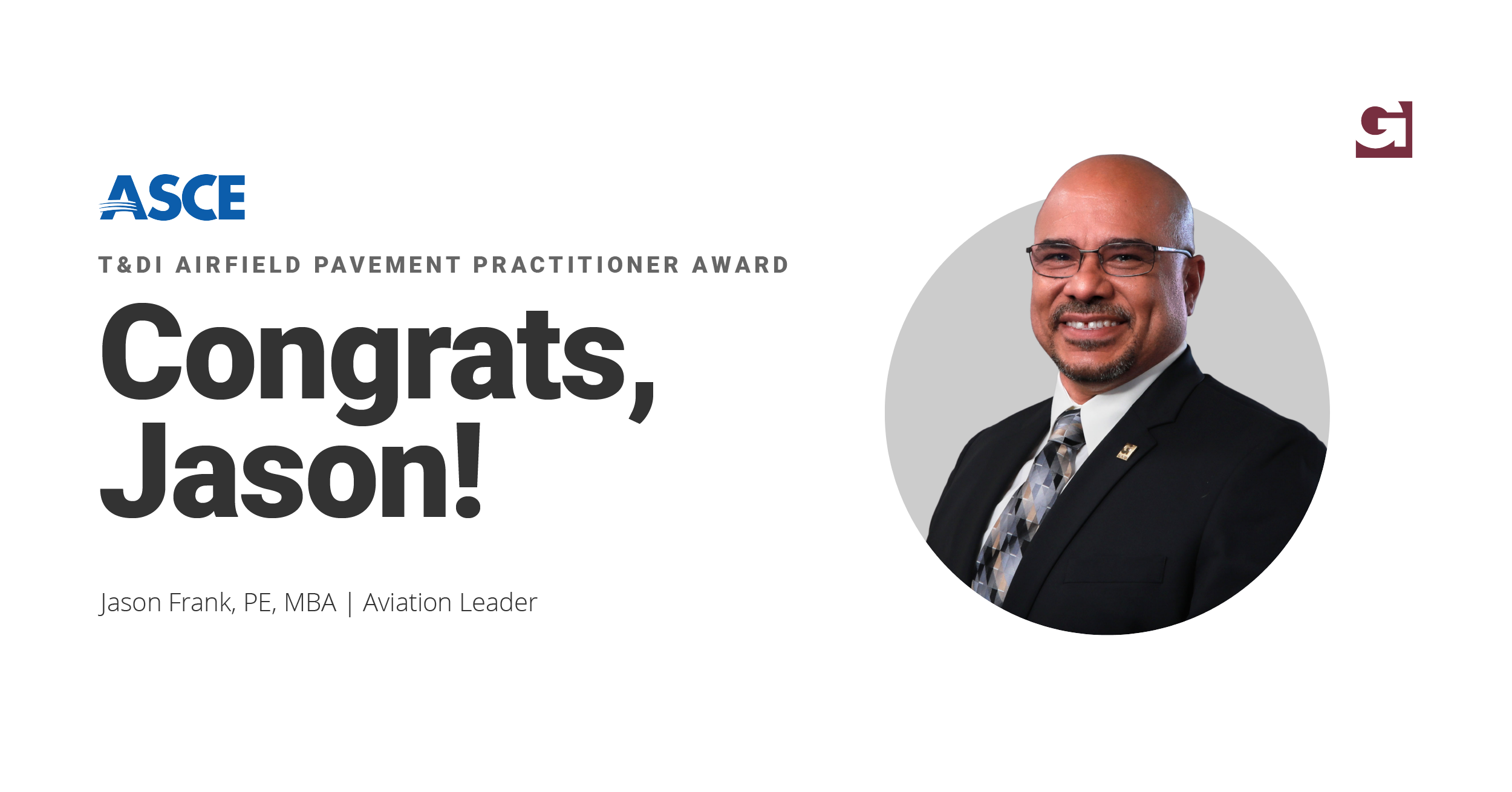 Frank receives T&DI Airfield Pavement Practitioner Award - Garver