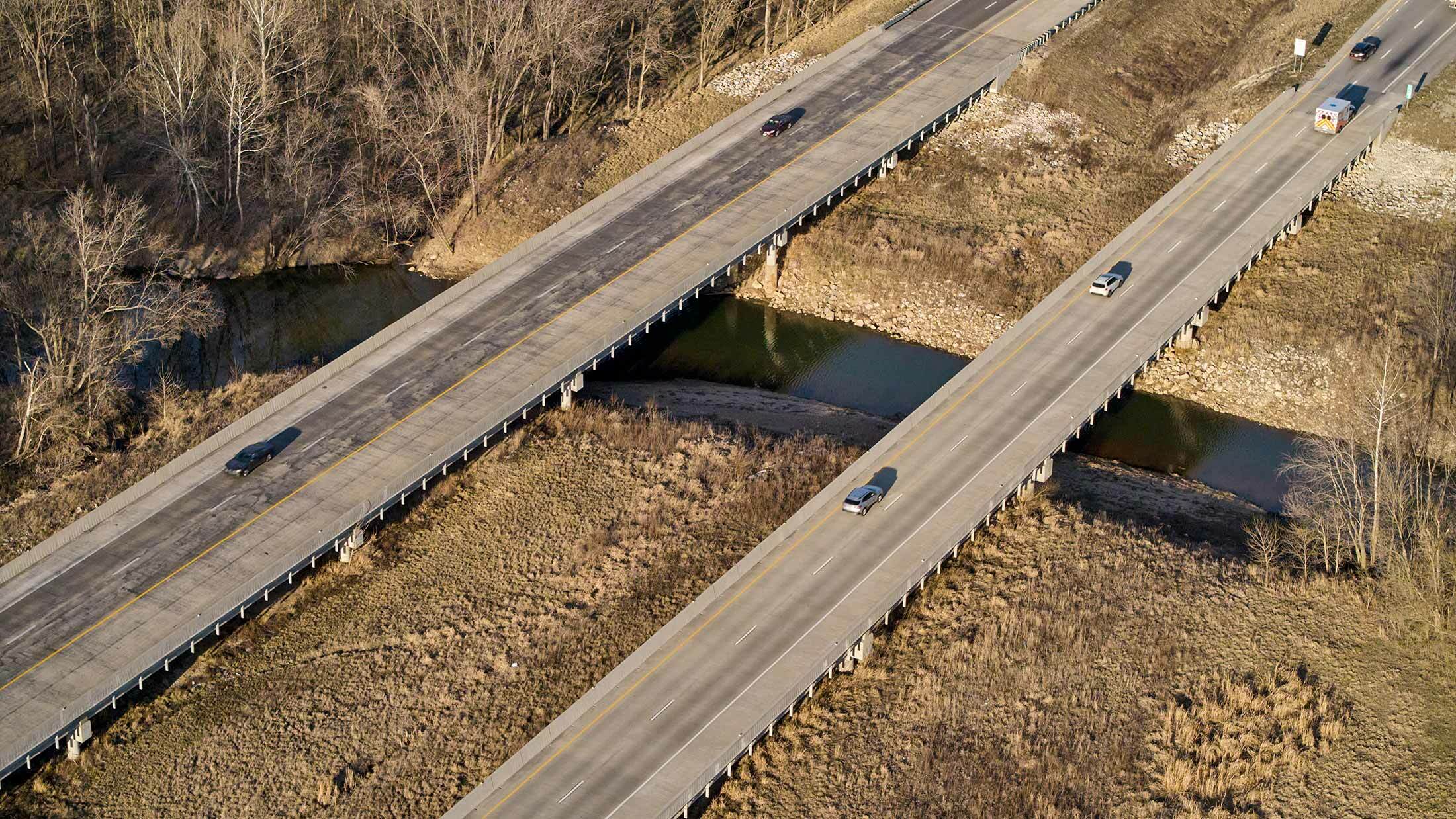 I-70 WB over Loutre River - Designing for new alignment - Garver